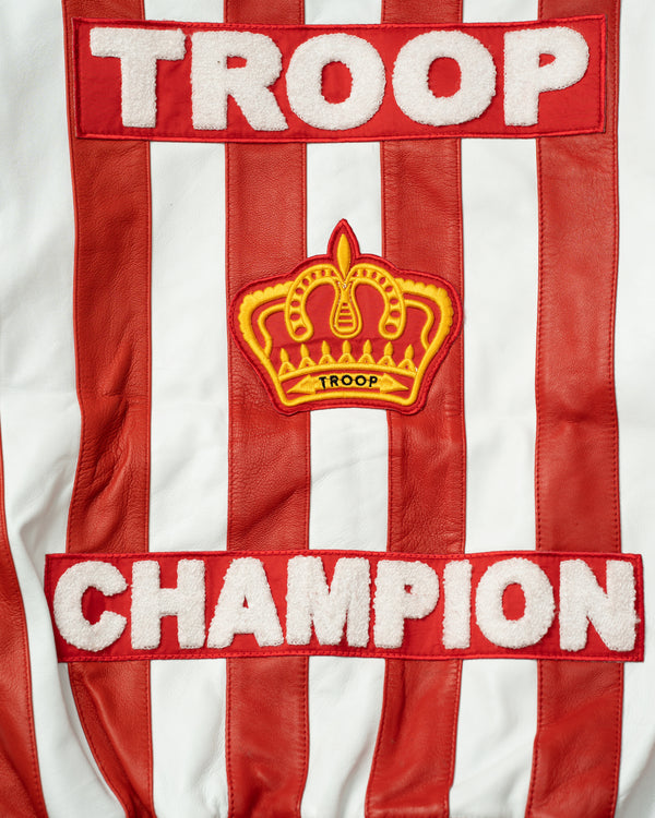 Troop Champion Leather Jacket Red/White - World of Troop